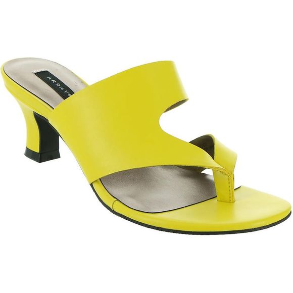 Array | Shoes | Array Womens Arden Yellow Faux Leather Thong Slides ...